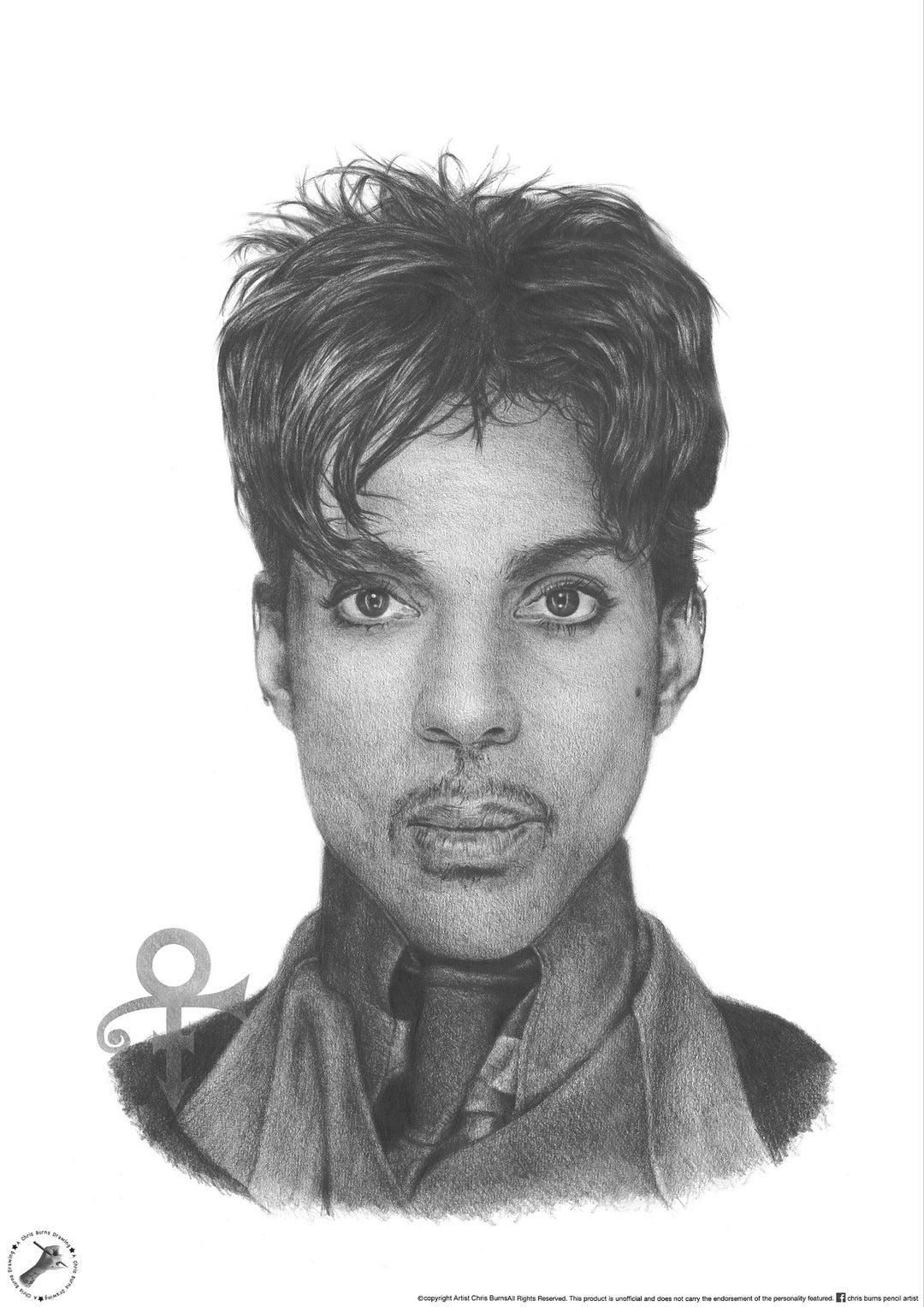 Prince Fine Art Pencil Drawing Portrait Print Hand Signed Gift for Fan ...