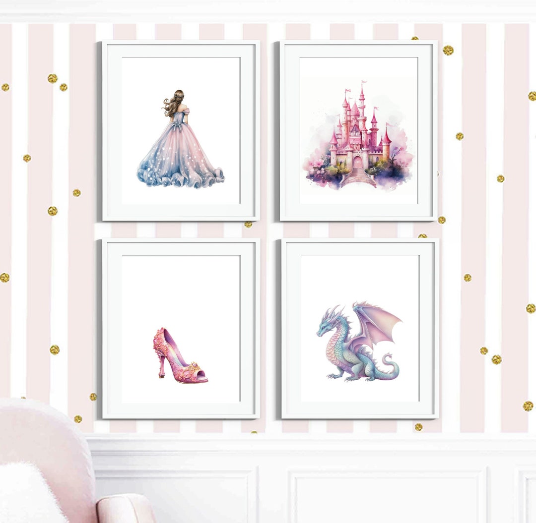 Princess Wall Art Prints Gallery Wall Set of 4 Princess - Etsy