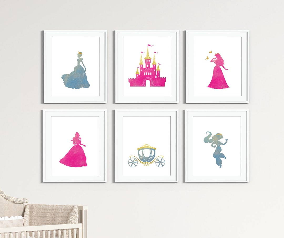 Princess Nursery Decor, Pink Princess Art Prints, Princess Wall Decor ...