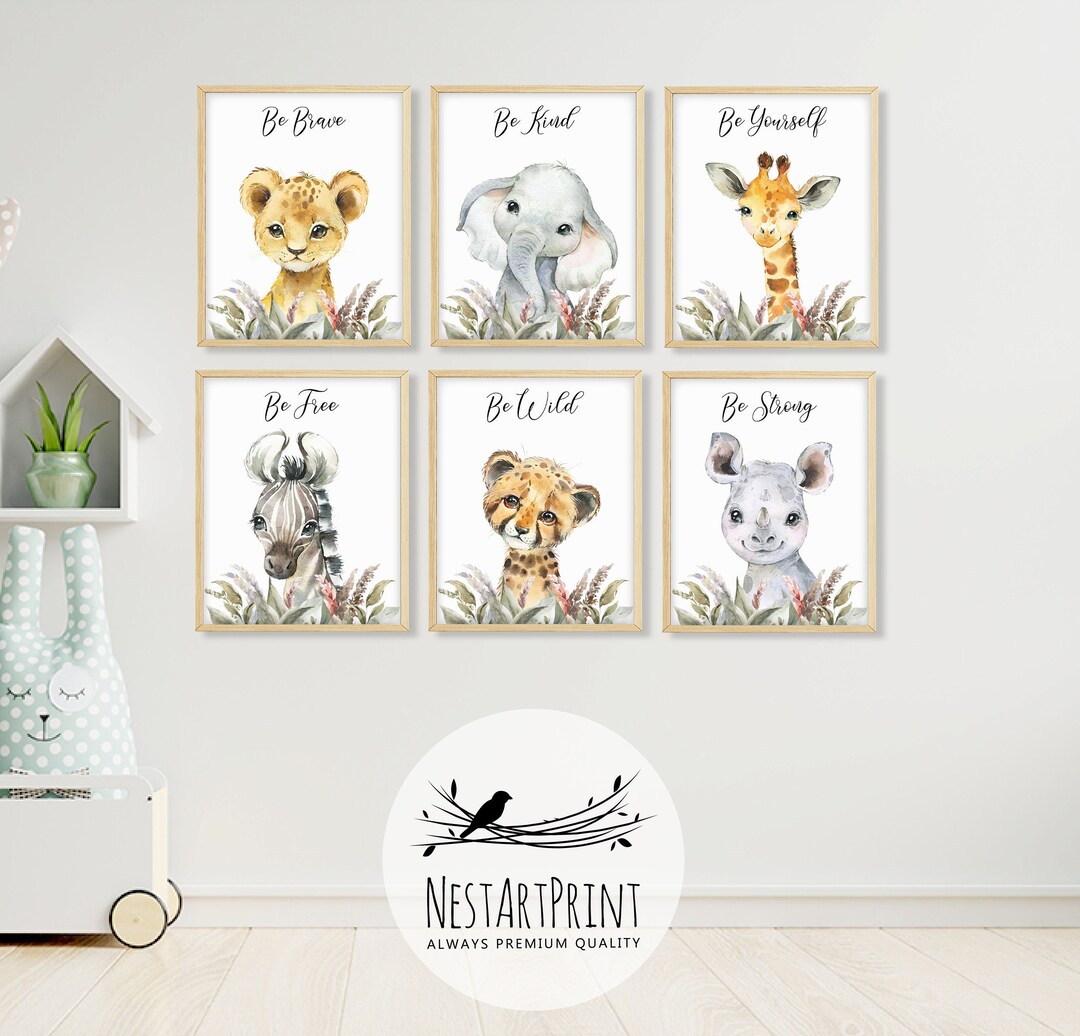 Safari Baby Animals Print Set, Jungle Nursery Printable Decor NAP70 - Etsy