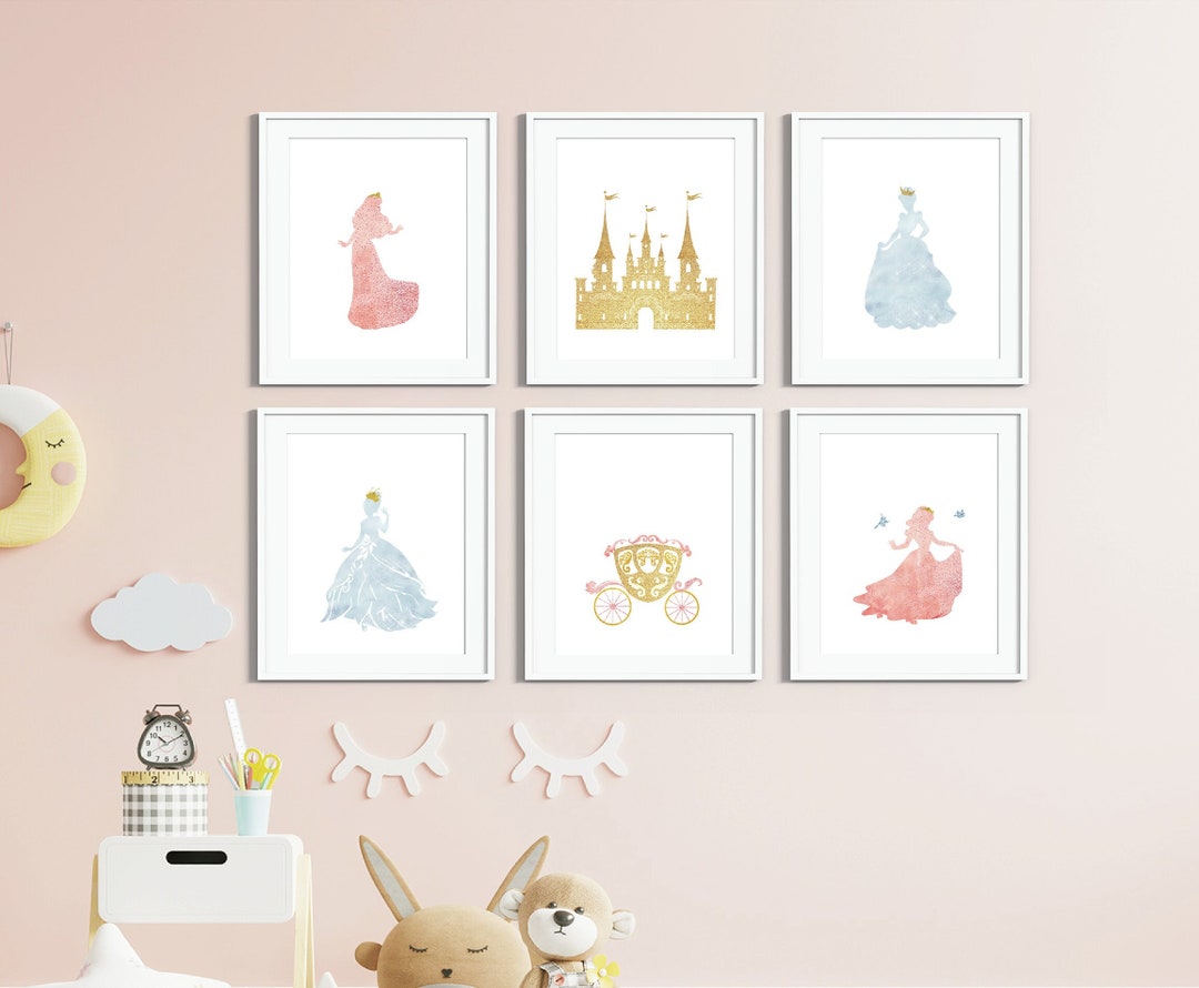 Princess Nursery Decor, Pink Princess Art Prints, Princess Wall Decor ...
