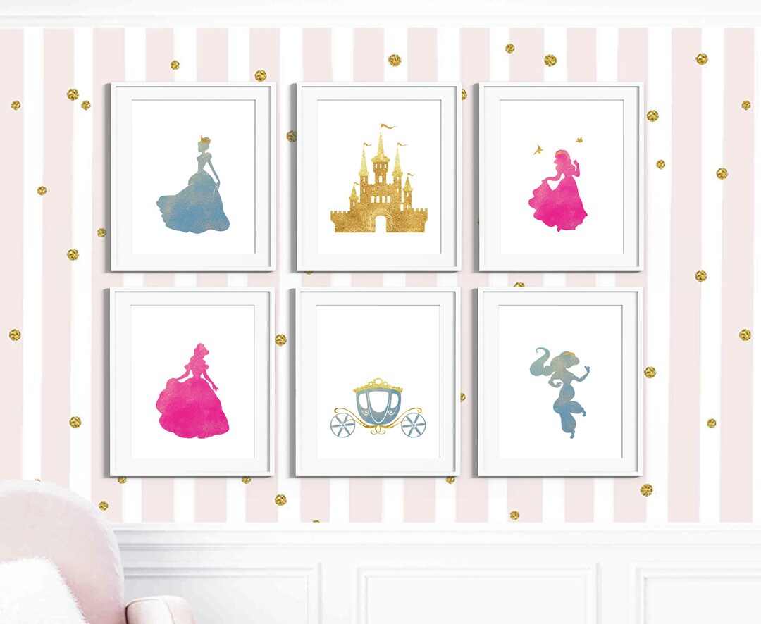 Princess Prints Digital Download, Nursery Wall Art, Baby Girl Room ...
