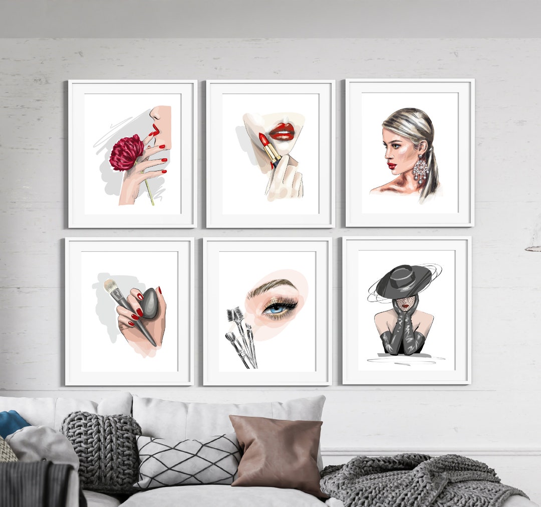 Modern Beauty Salon Prints Set, Hair Salon Decor, Nail Salon Art ...