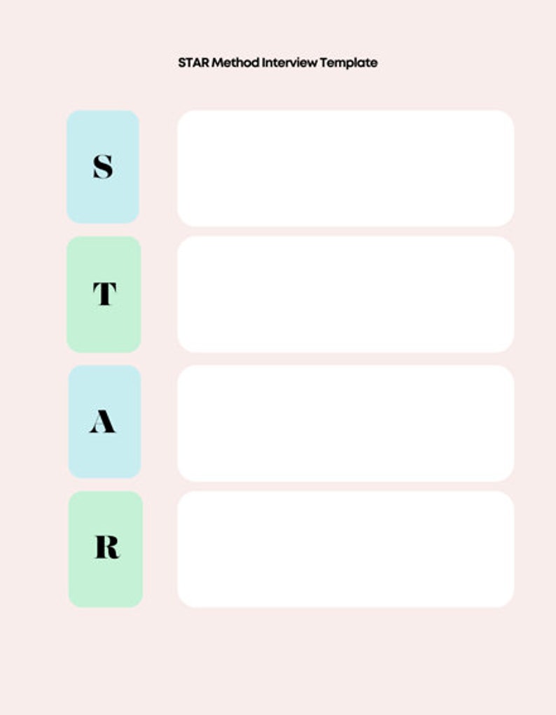 STAR Method Overview and Worksheet Template for Interviewing - Etsy STAR Method Overview and Worksheet Template for Interviewing - Etsy