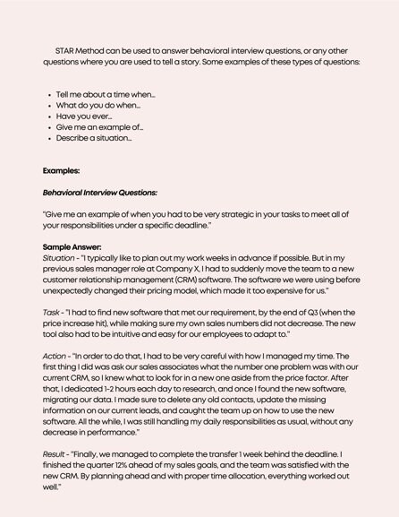 STAR Method Overview and Worksheet Template for Interviewing - Etsy STAR Method Overview and Worksheet Template for Interviewing - Etsy
