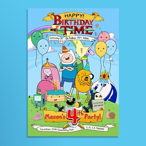 Adventure Time Invitation, Adventure Time Birthday, Adventure Time ...