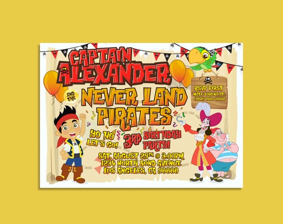 Jake And The Neverland Pirates Invitation Background 92 Jake And The
