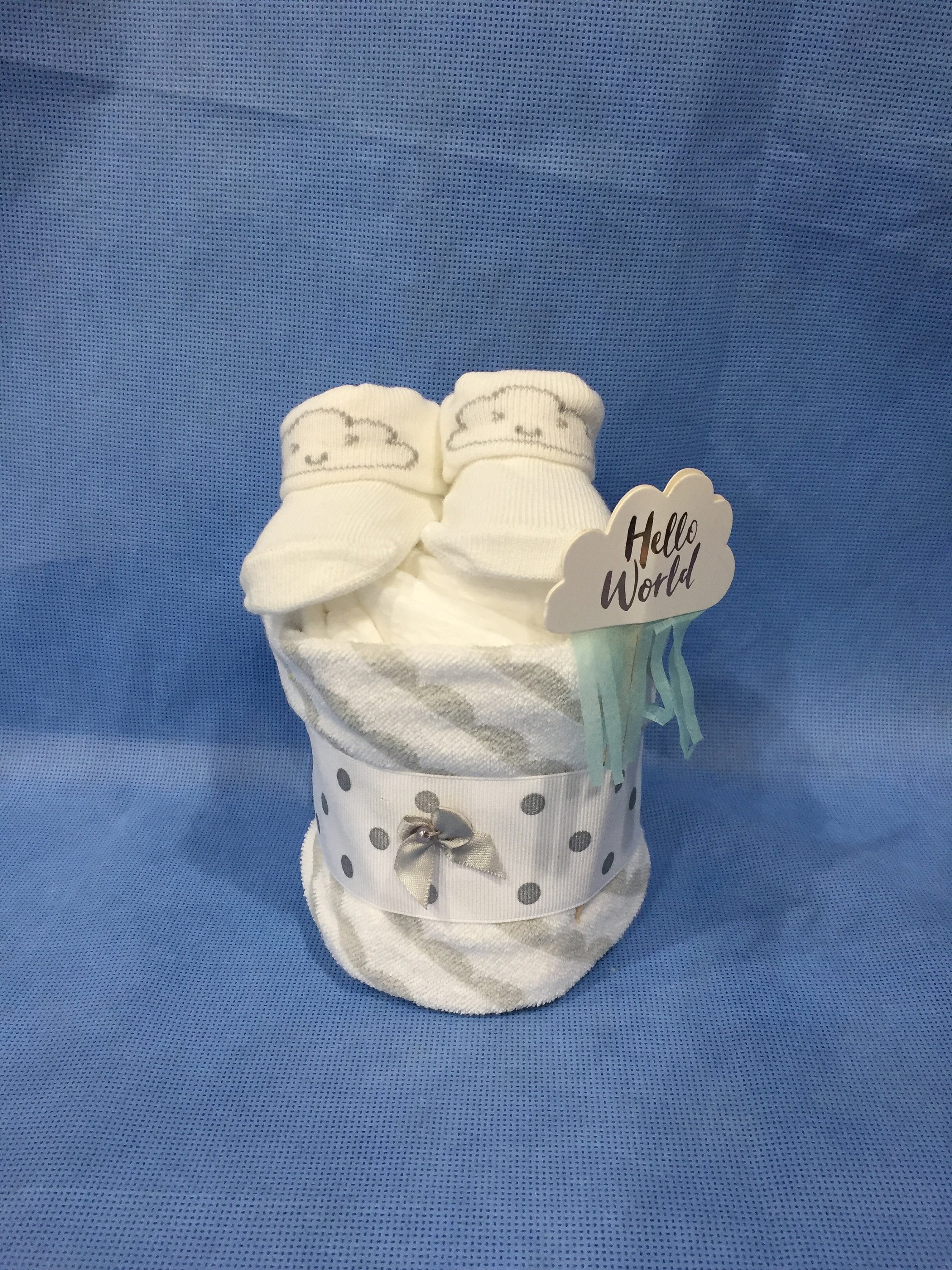 White Cloud Booties Mini Cupcake Diaper Cake! Perfect Gender Neutral ...