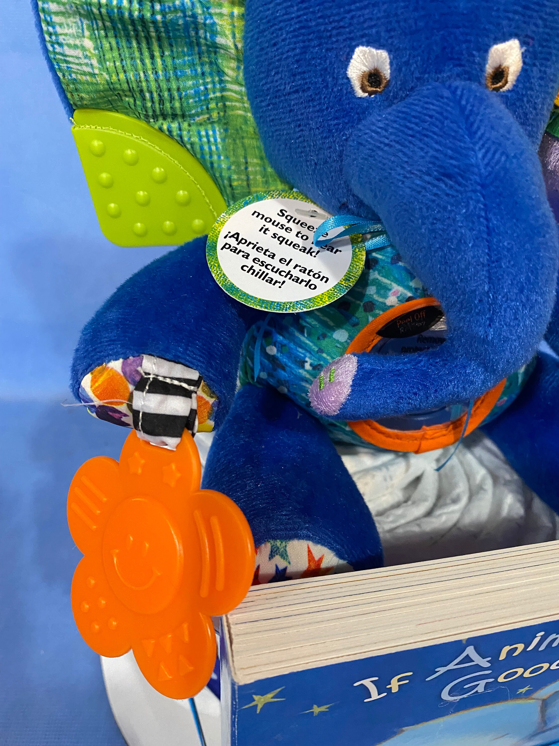 Eric Carle Blue Elephant Clip & Go Plush Developmental Toy Diaper Cake ...