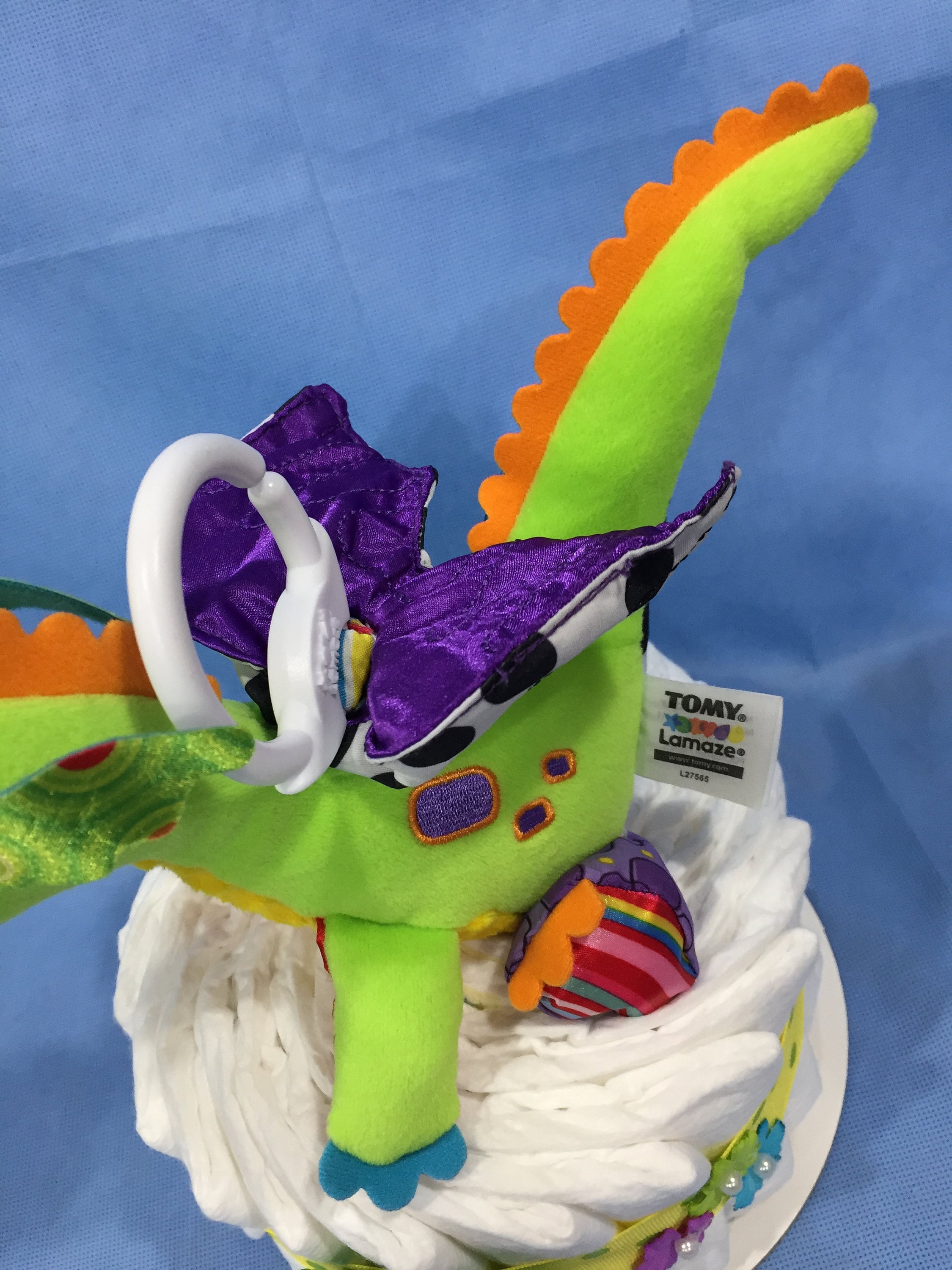 Dragon Diaper Cake! Colorful Lamaze Flip Flop Developmental Activity ...