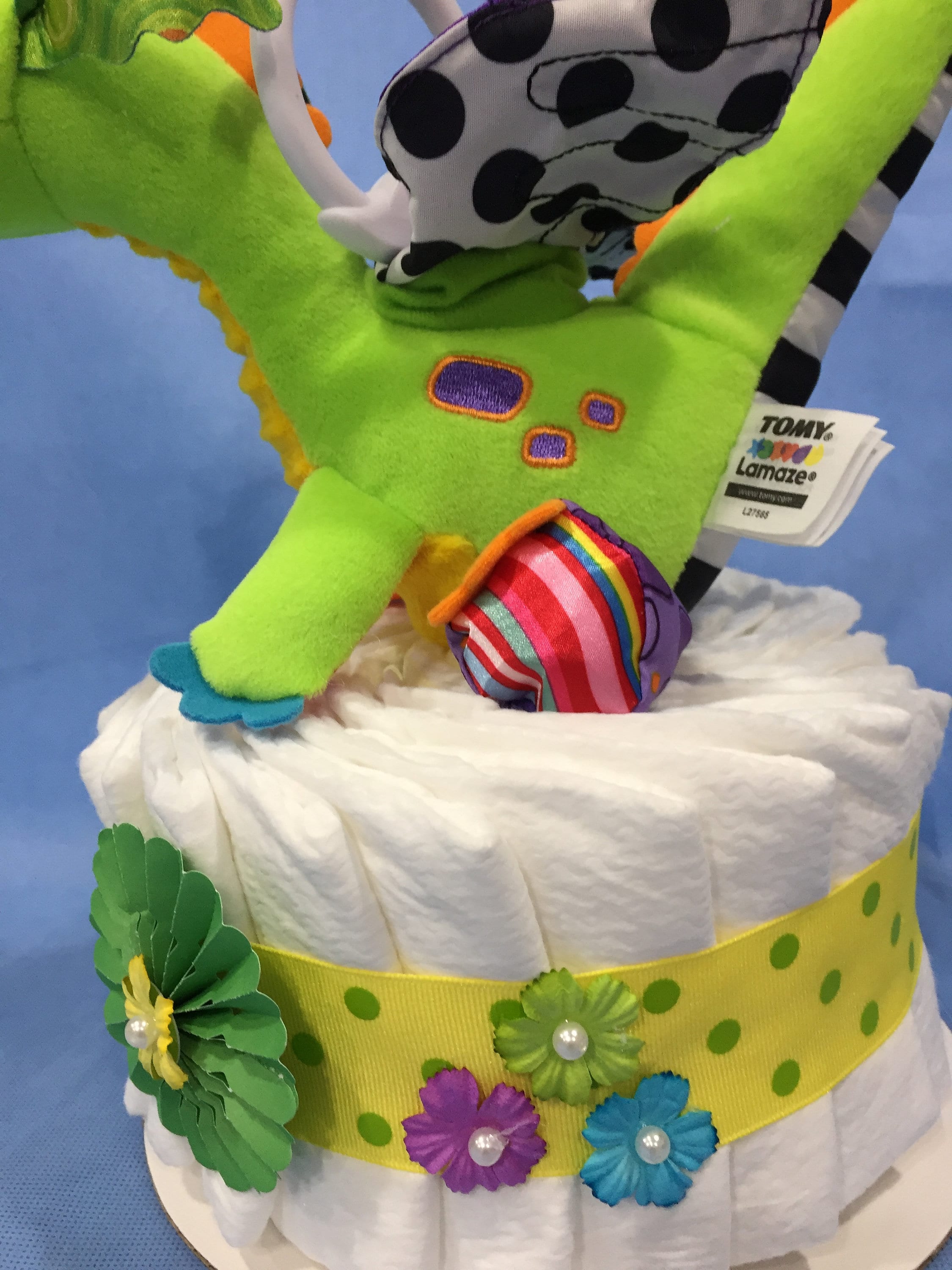 Dragon Diaper Cake! Colorful Lamaze Flip Flop Developmental Activity ...