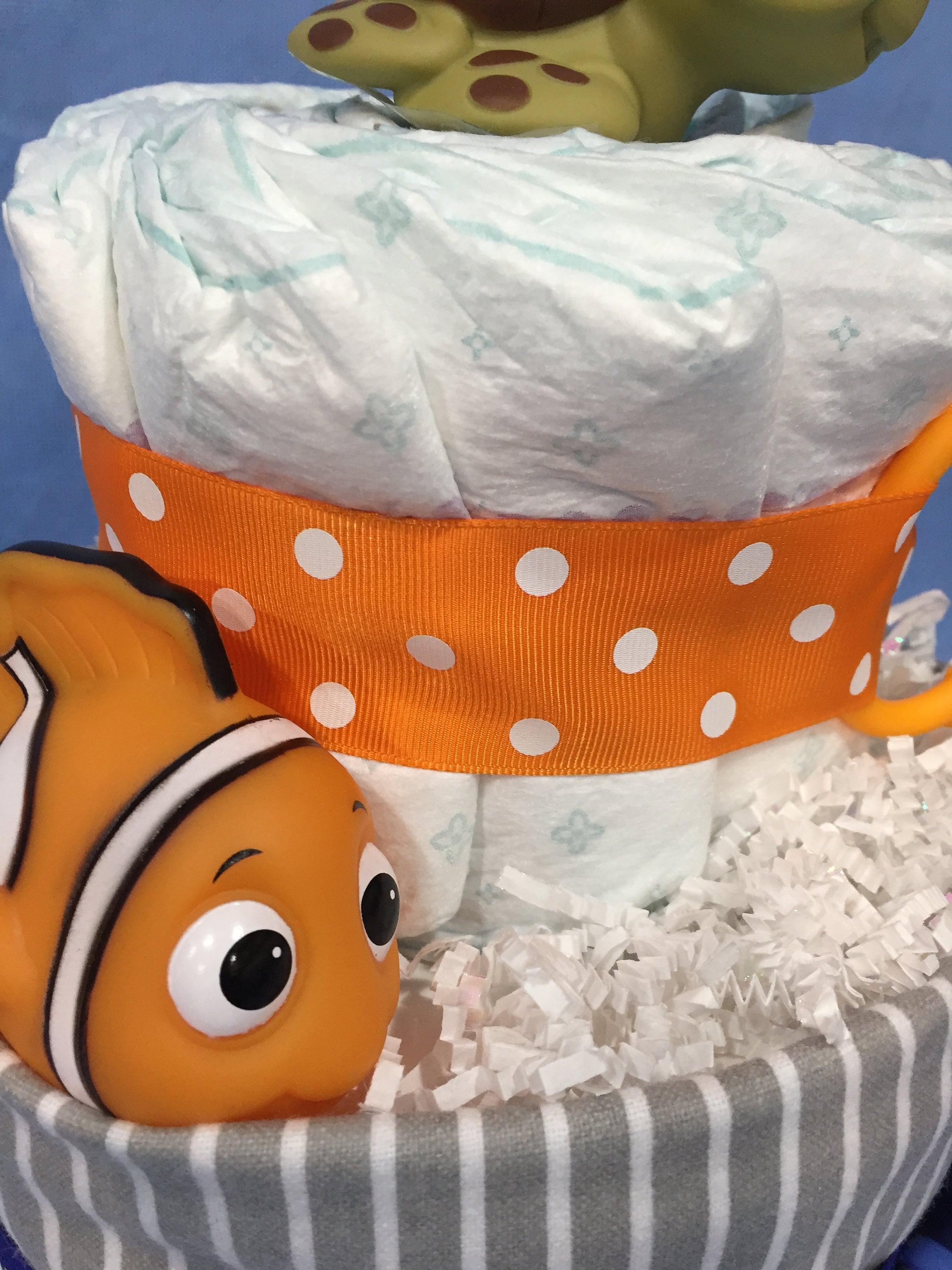Disney Finding Nemo Diaper Cake with Blanket! Two Tier, Gender Neutral ...