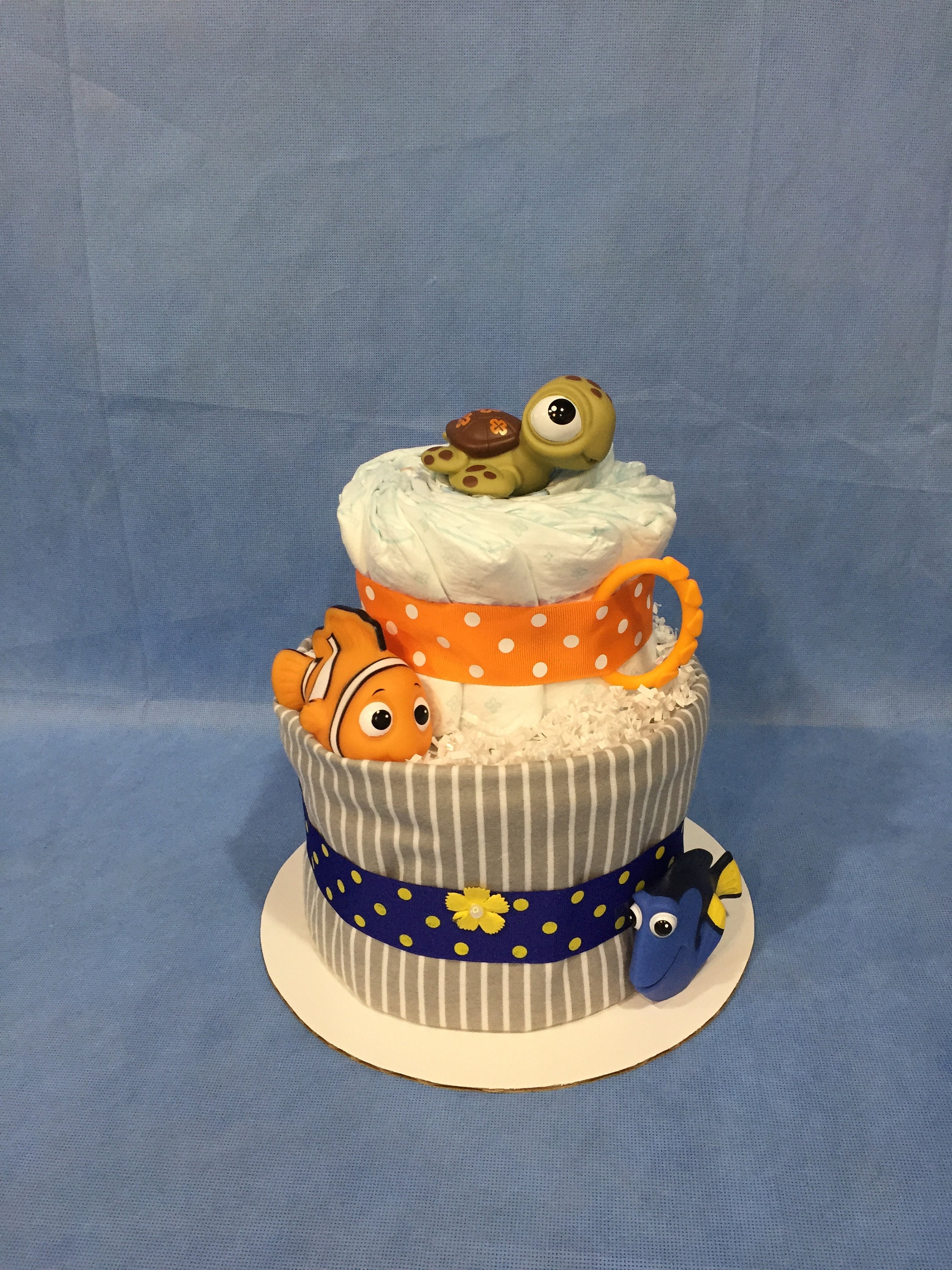 Disney Finding Nemo Diaper Cake with Blanket! Two Tier, Gender Neutral ...