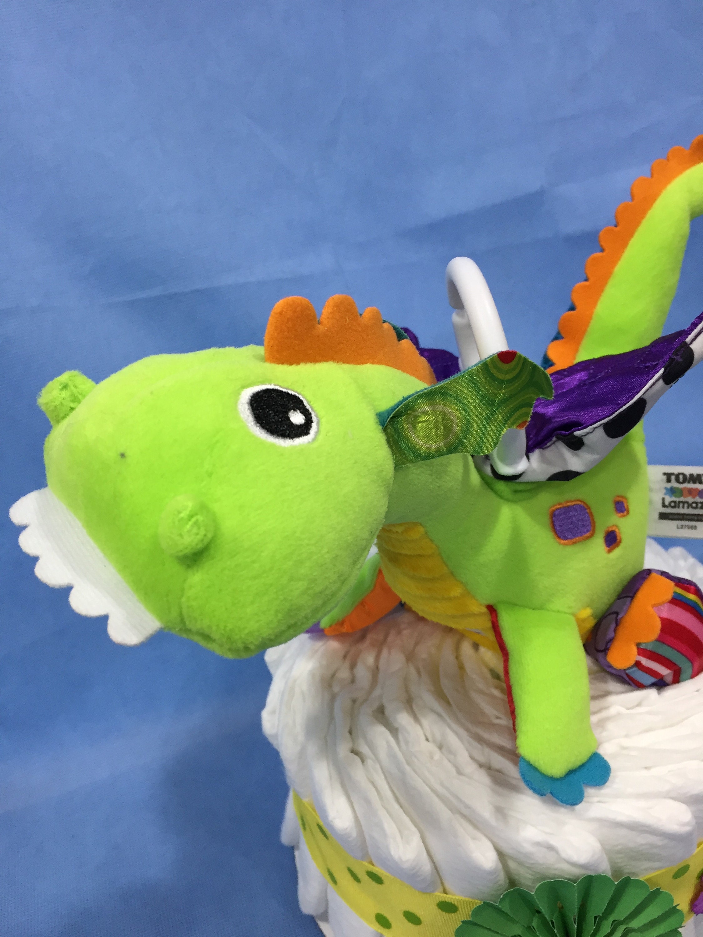 Dragon Diaper Cake! Colorful Lamaze Flip Flop Developmental Activity ...