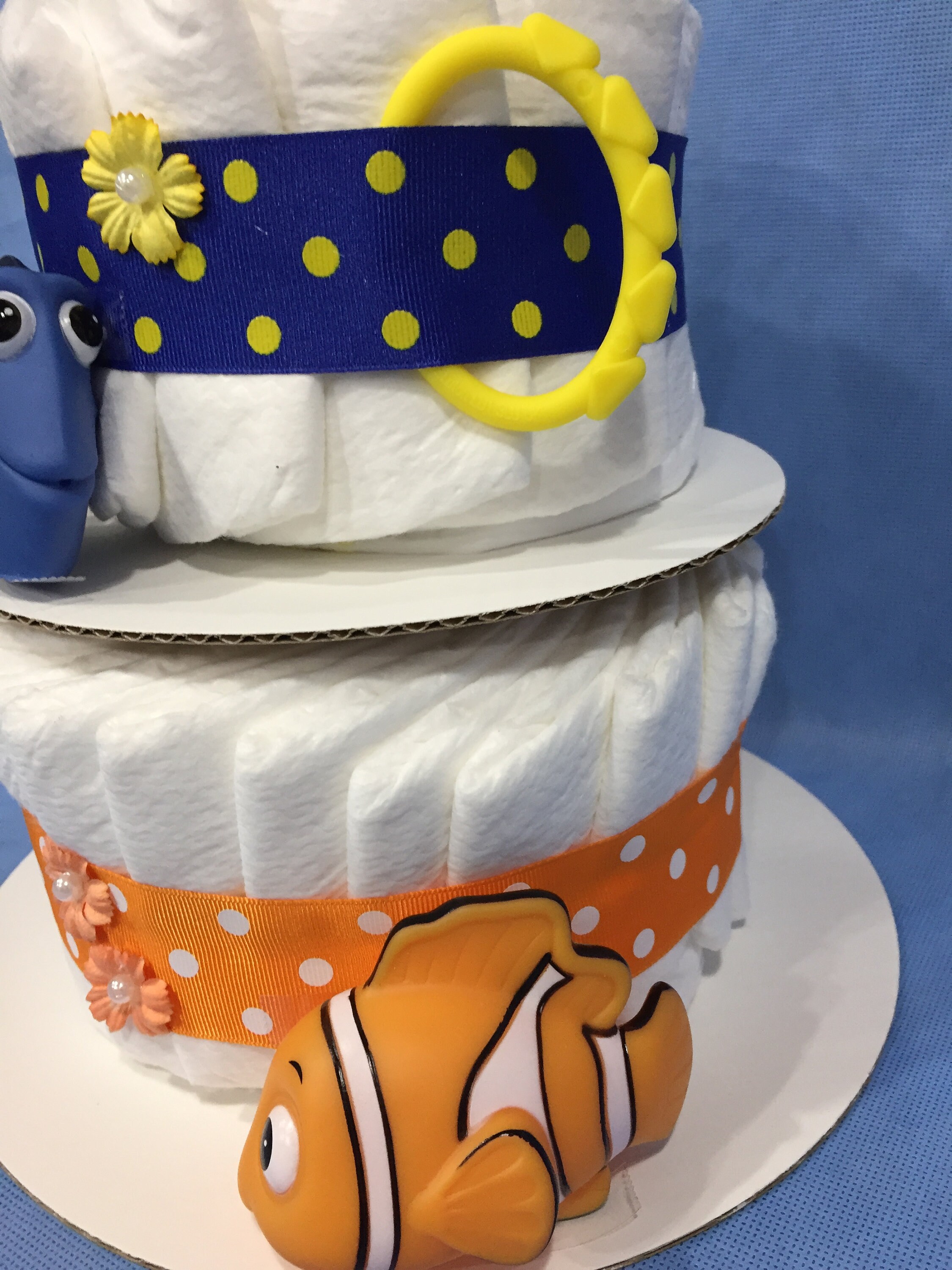 Disney Finding Nemo Diaper Cake! Two Tier, Gender Neutral with Nemo ...