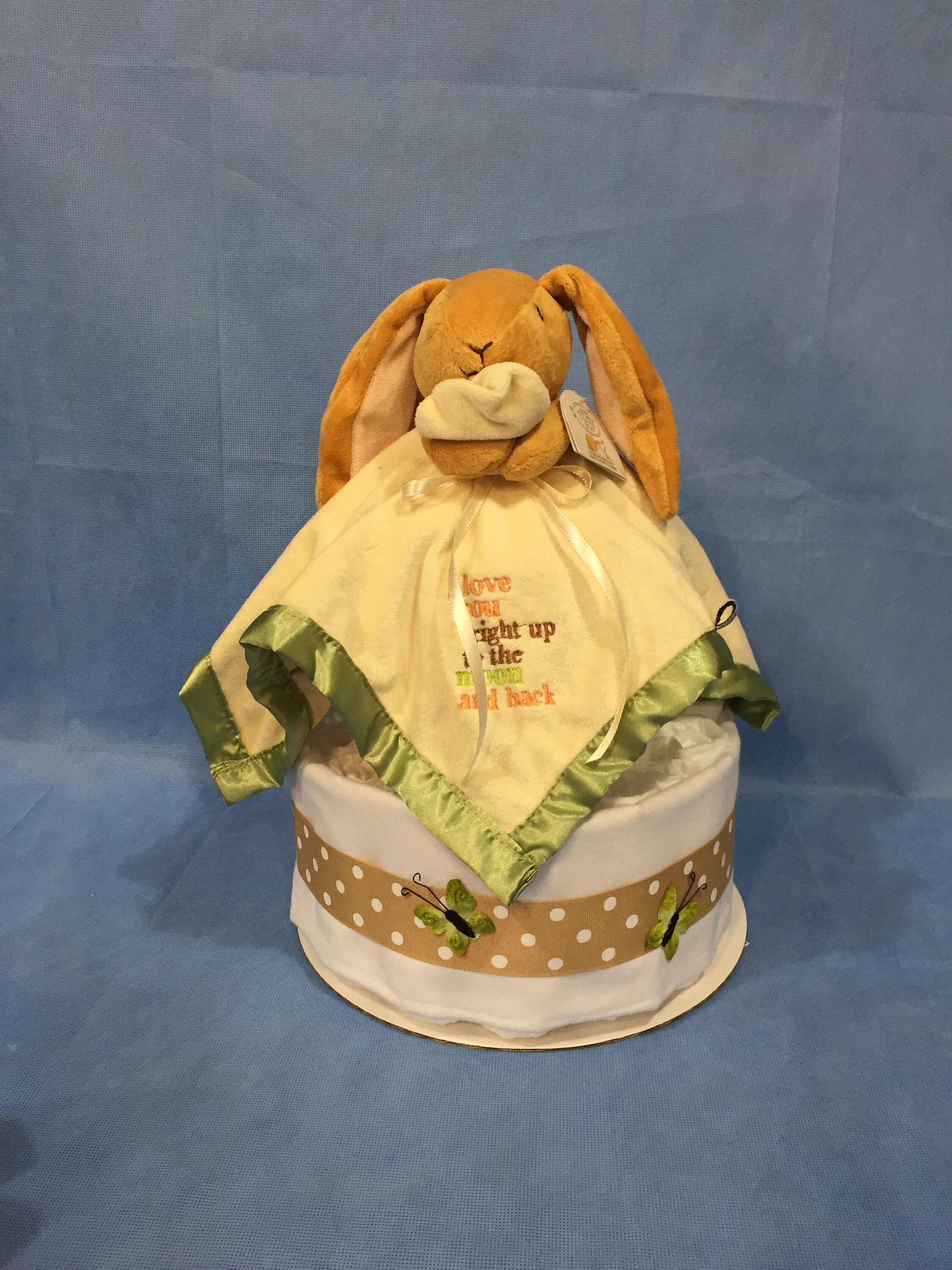 Brown Rabbit I Love You To The Moon and Back Snuggle Diaper Cake ...