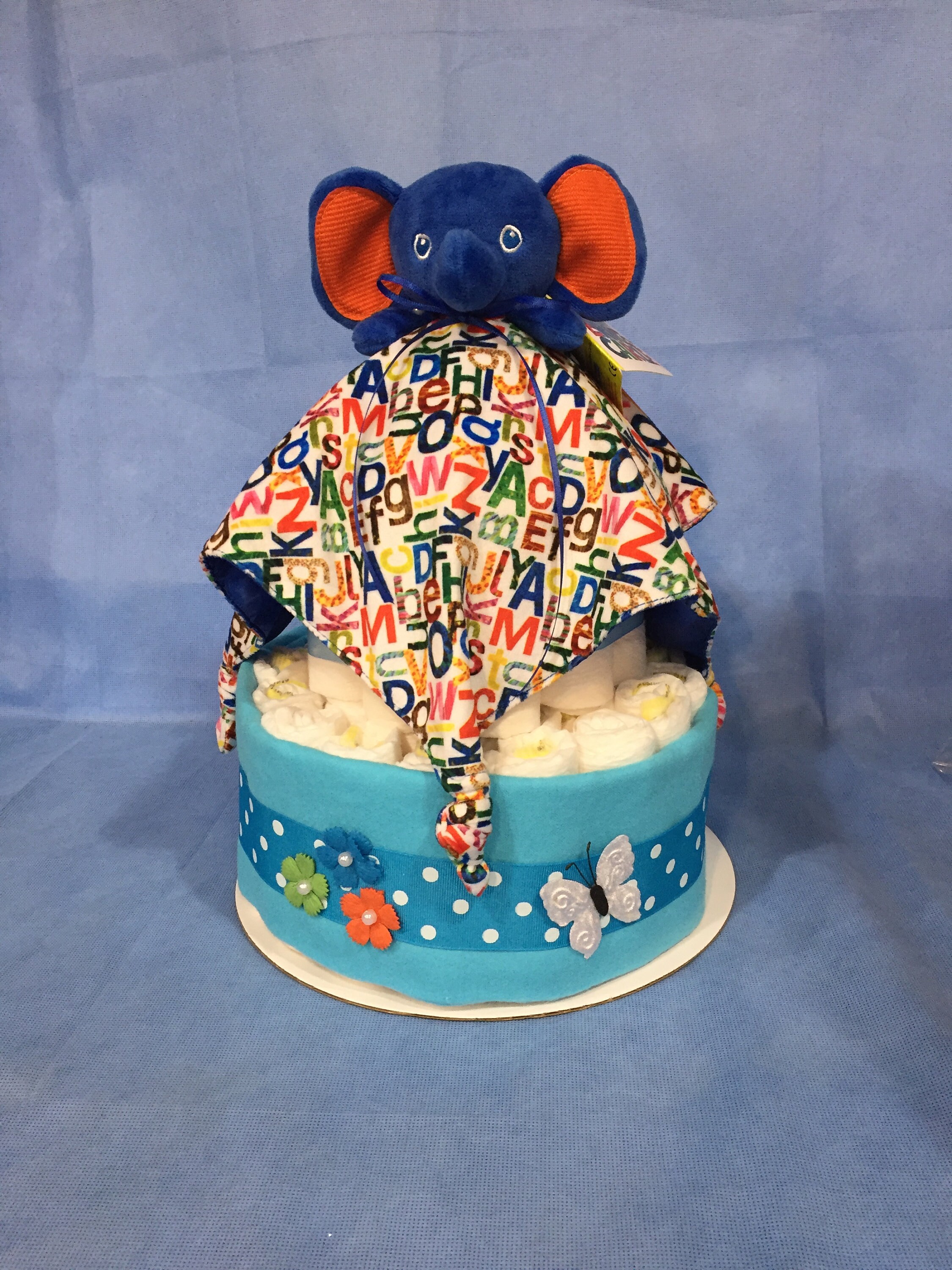 Eric Carle Blue Elephant Snuggle Diaper Cake! Plush, Gender Neutral ...
