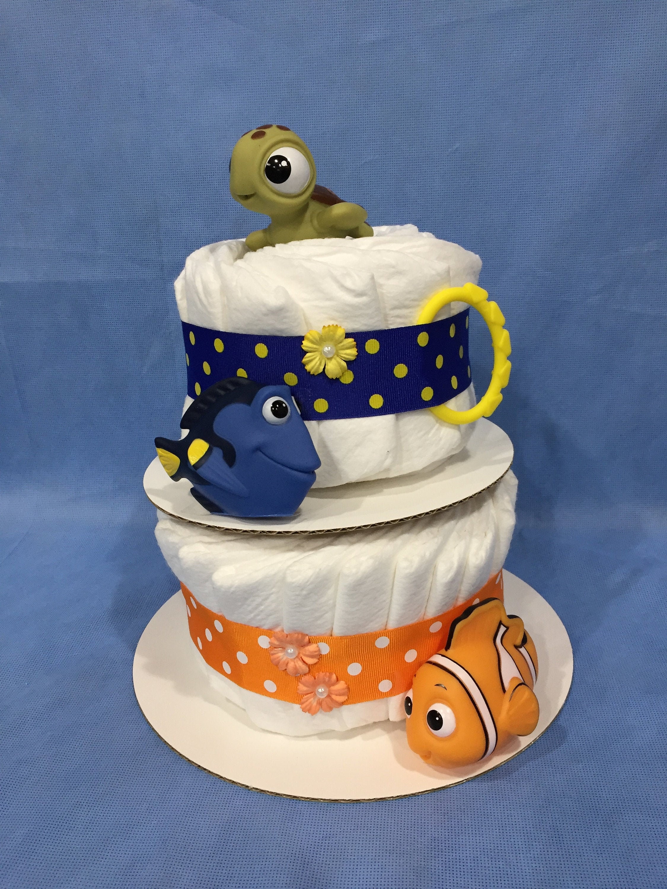 Disney Finding Nemo Diaper Cake! Two Tier, Gender Neutral with Nemo ...