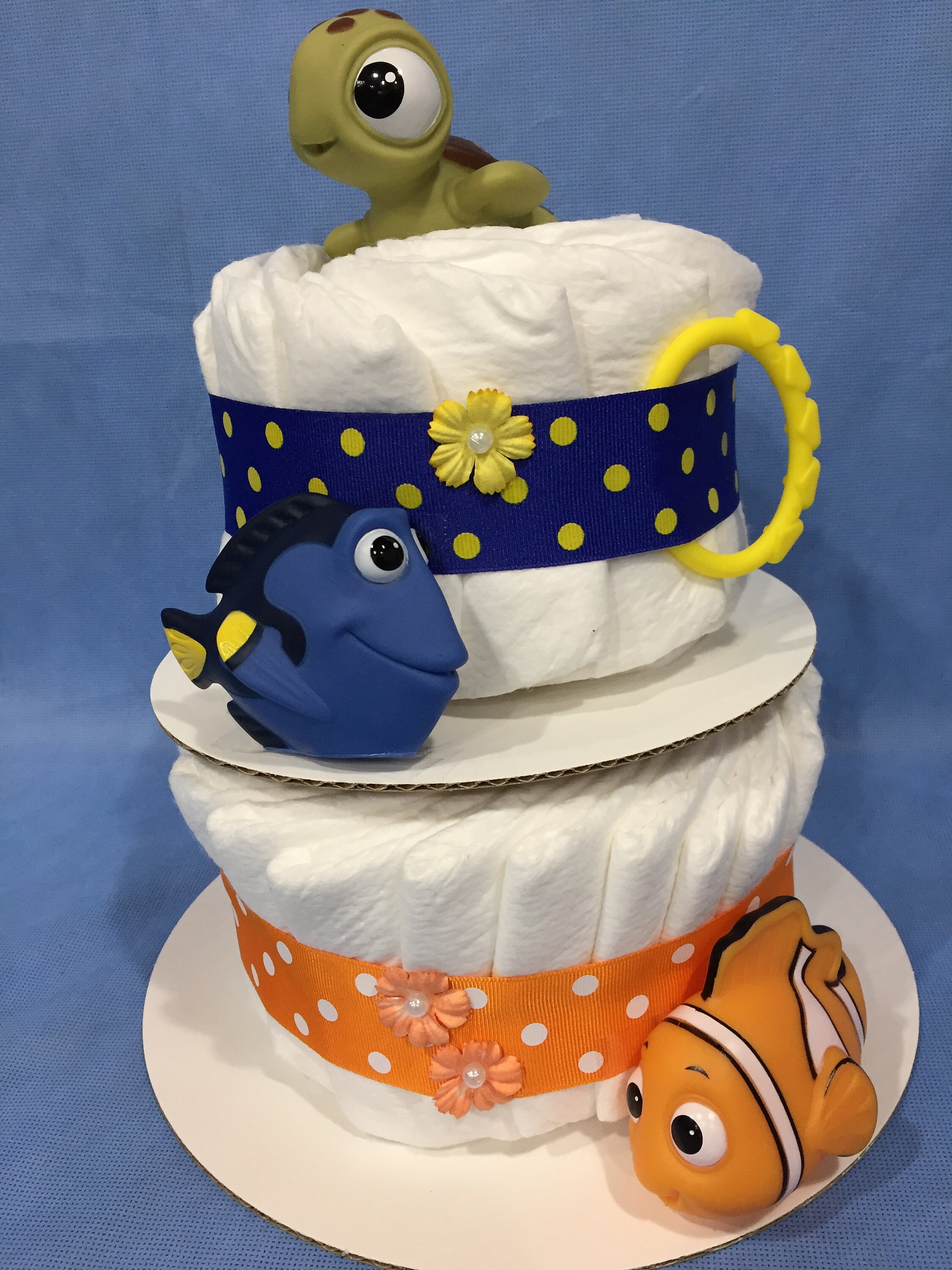 Disney Finding Nemo Diaper Cake! Two Tier, Gender Neutral with Nemo ...