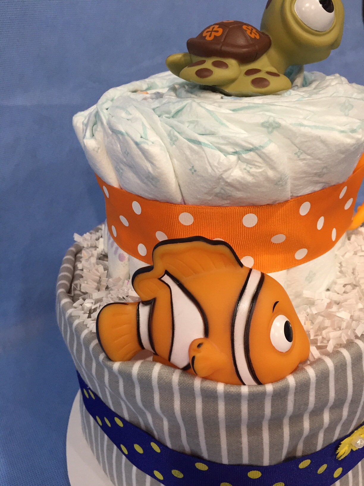 Disney Finding Nemo Diaper Cake with Blanket! Two Tier, Gender Neutral ...