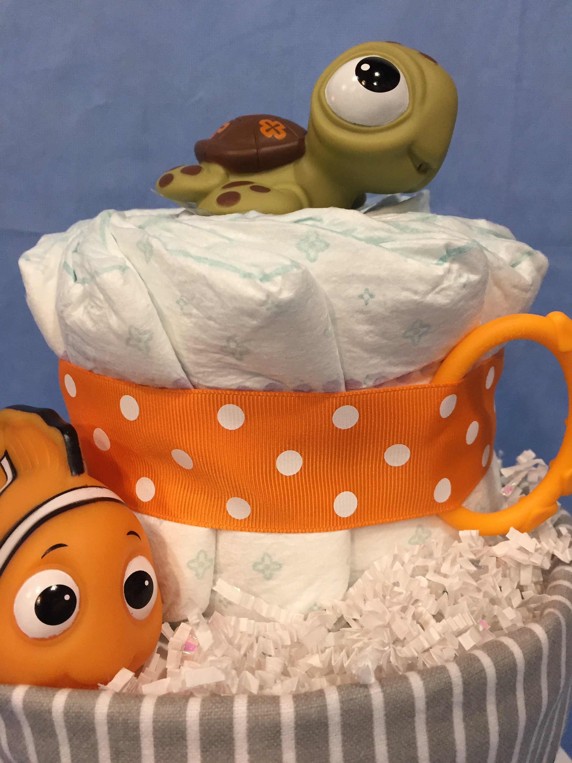 Disney Finding Nemo Diaper Cake with Blanket! Two Tier, Gender Neutral ...