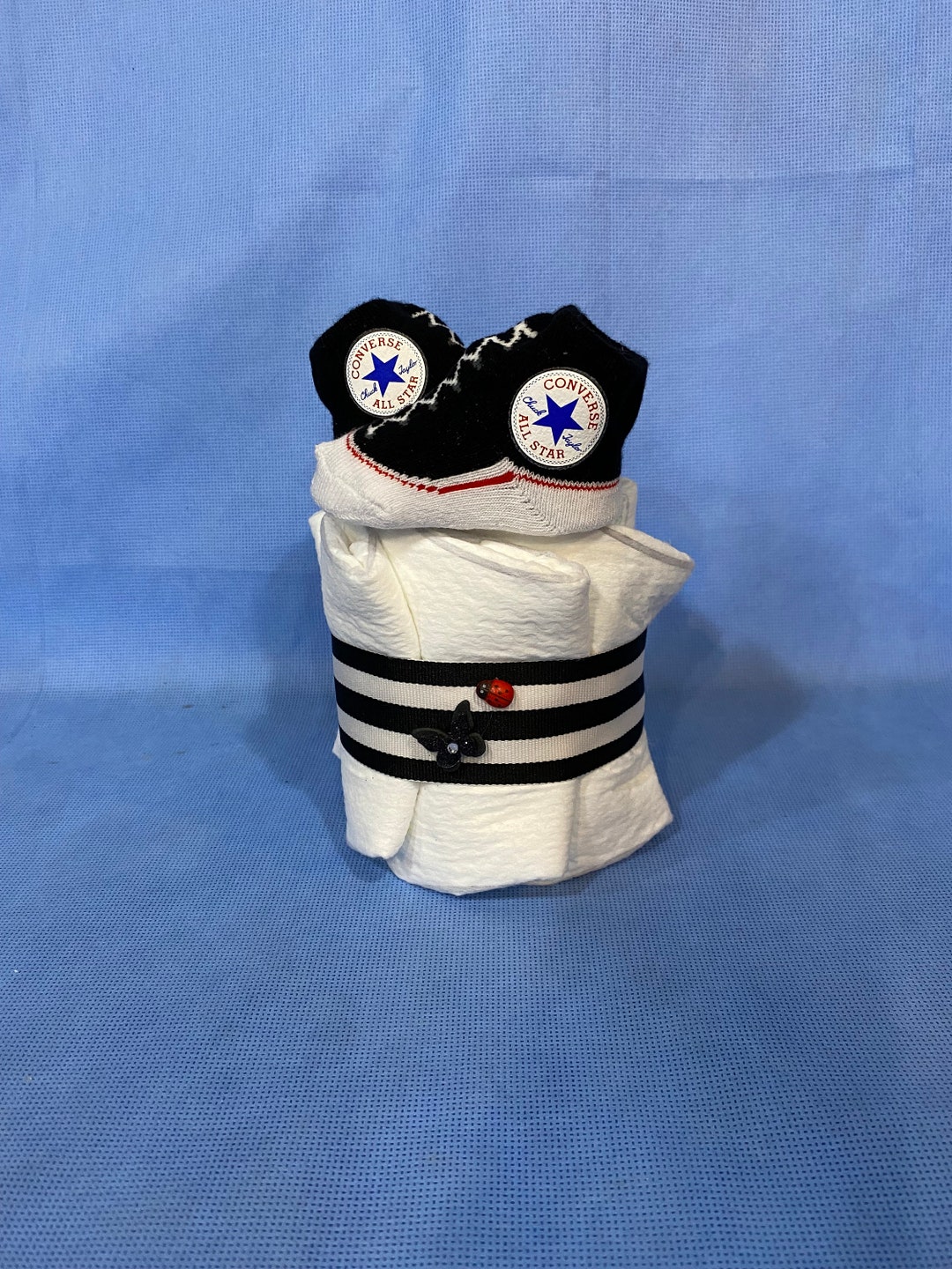 Black Converse Sneaker Bootie Mini "cupcake" Diaper Cake! Perfect Gift ...