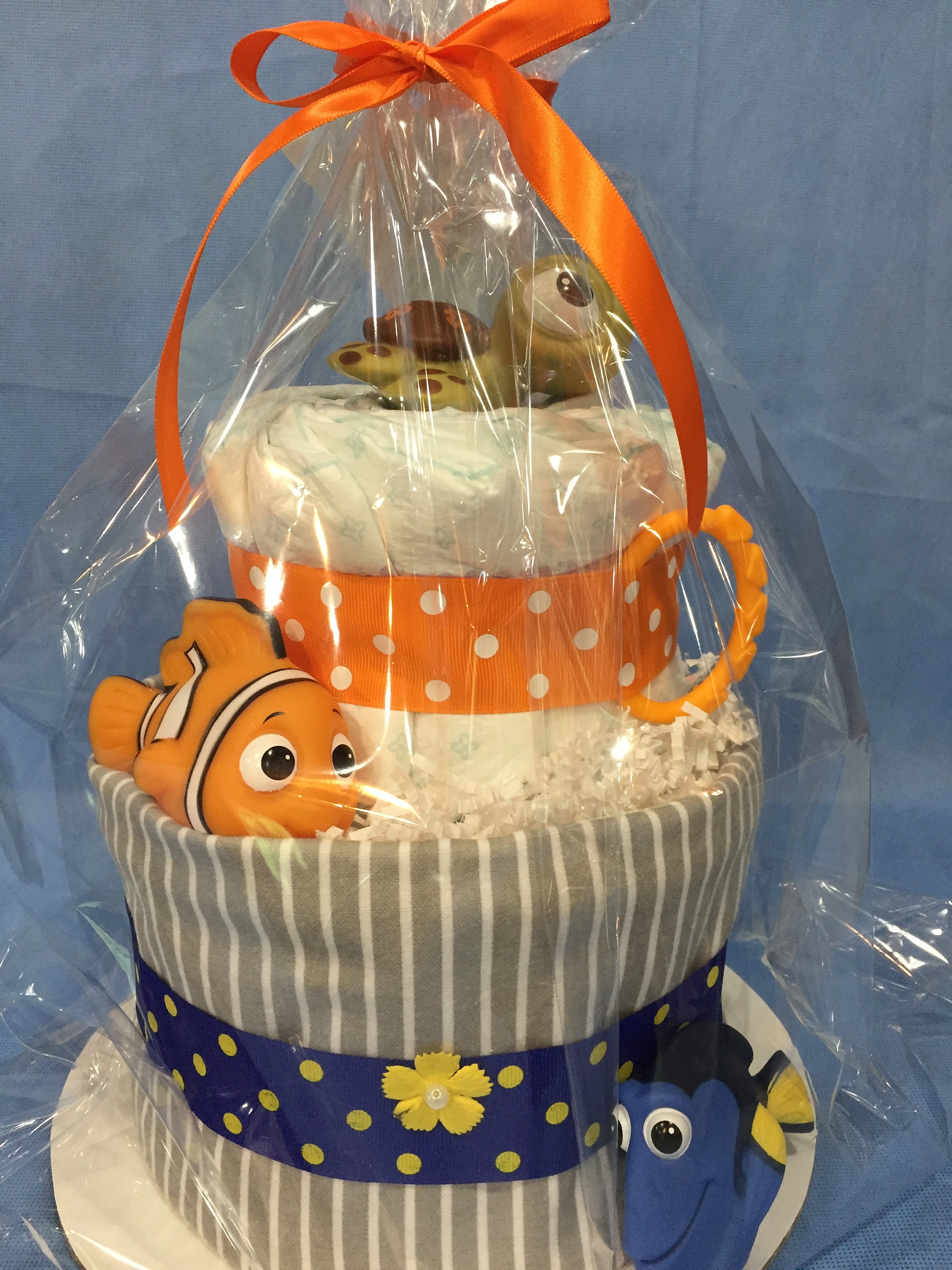 Disney Finding Nemo Diaper Cake with Blanket! Two Tier, Gender Neutral ...