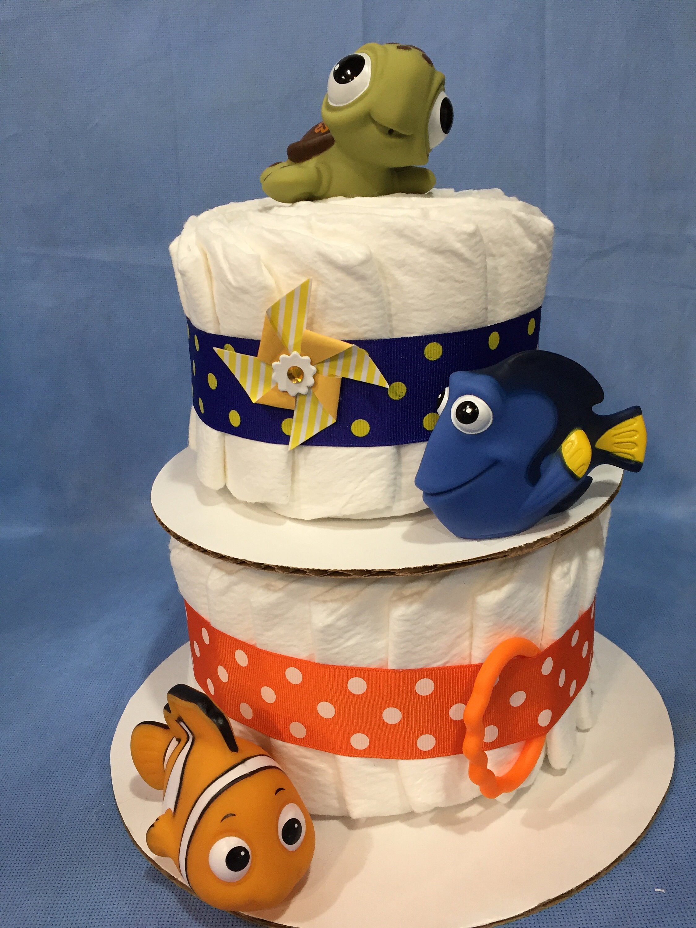 Disney Finding Nemo Diaper Cake! Two Tier, Gender Neutral with Nemo ...