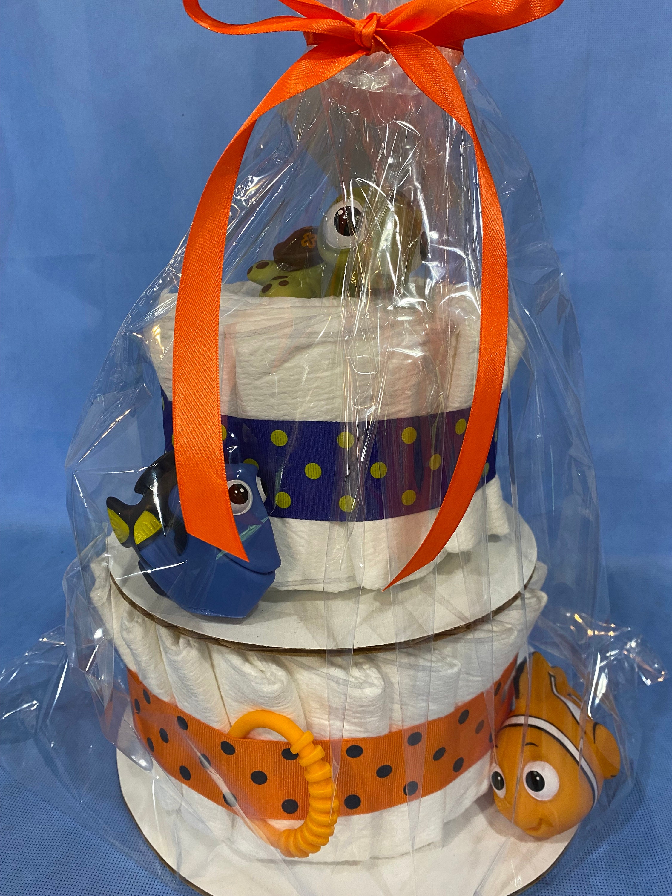 Disney Finding Nemo Diaper Cake! Two Tier, Gender Neutral with Nemo ...