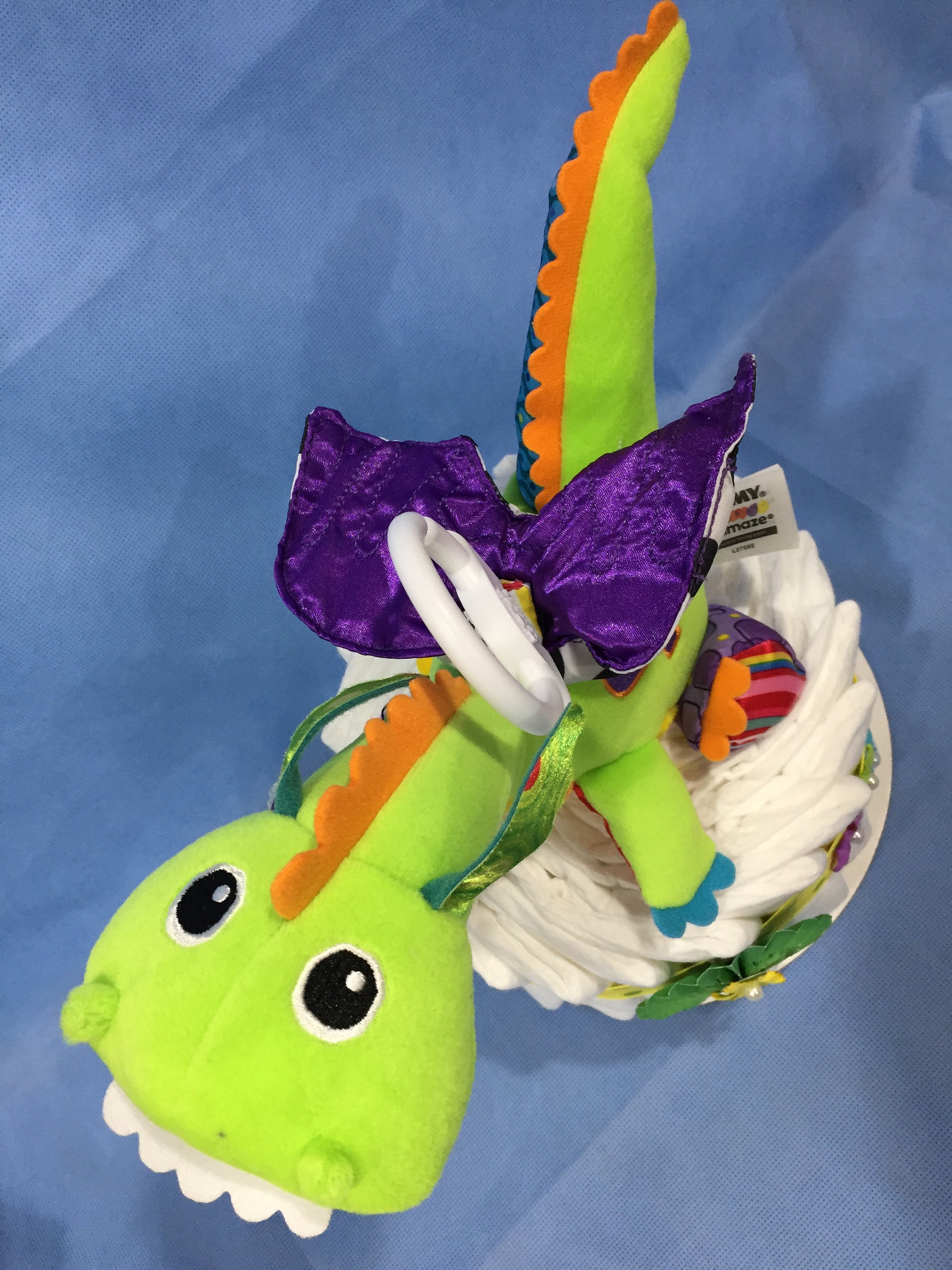 Dragon Diaper Cake! Colorful Lamaze Flip Flop Developmental Activity ...