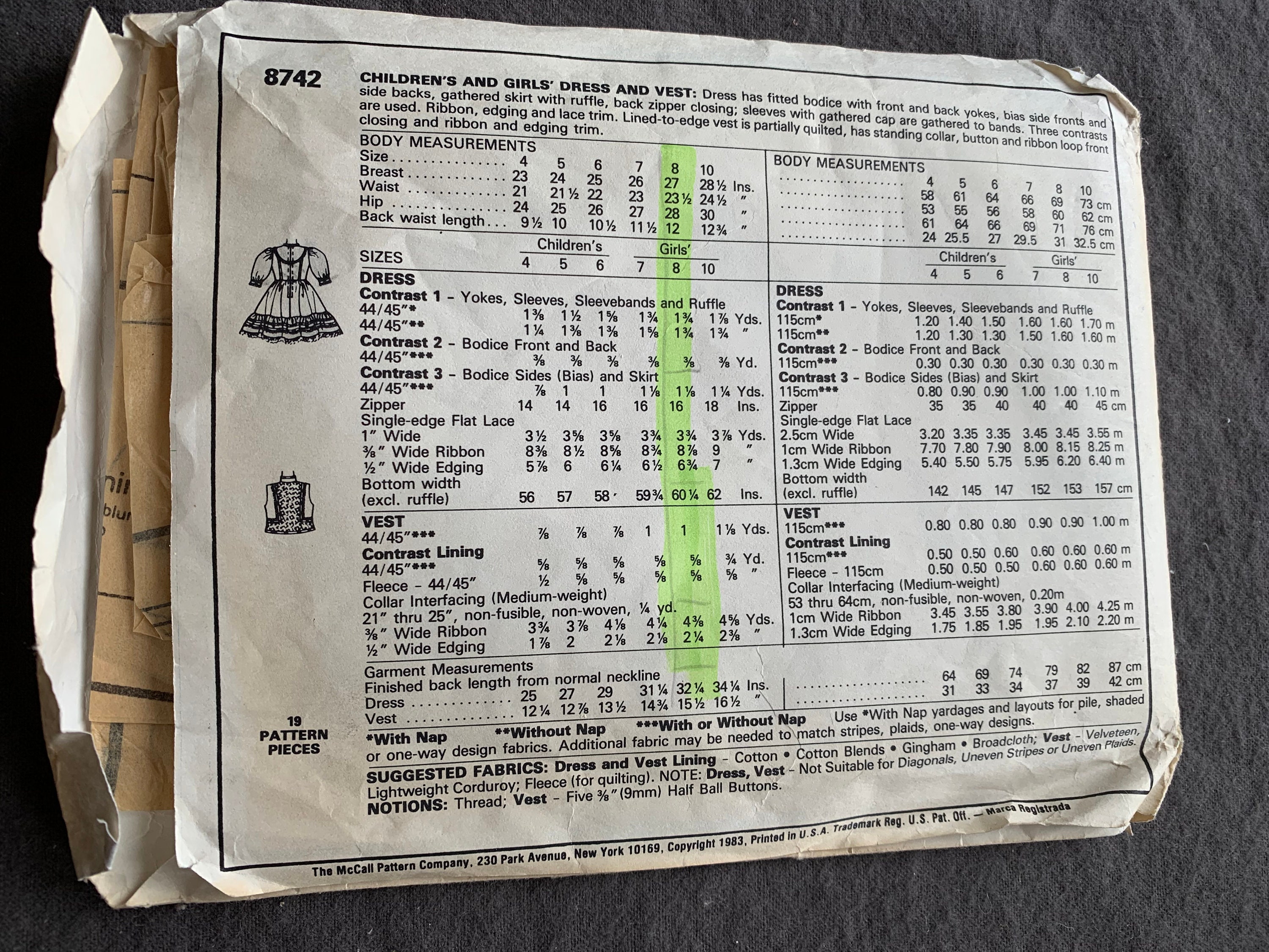 Vintage Mccall's Pattern 8742 Enchanted Forest Size 8 | Etsy