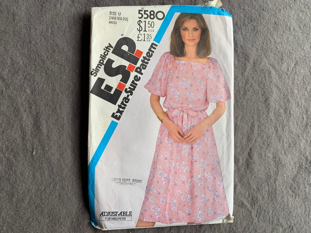 Vintage Simplicity Pattern 5580 Size U (16 and 18 and 20) Misses ...