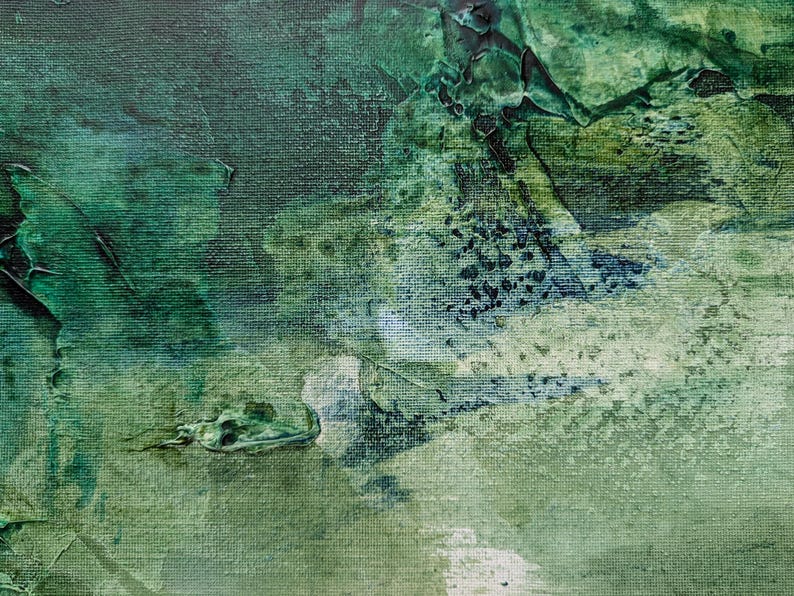 Abstract Painting, Blue and Green, Textured, Acrylic Painting ...