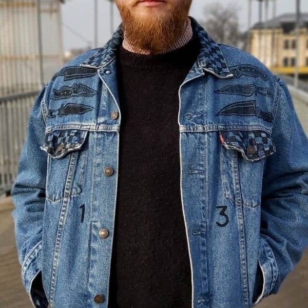 Grunge Denim Jacket - Etsy