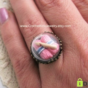 Crochet Ring - Fiber Ring - Crocheted Ring - Hook Yarn Ring - Handmade ...