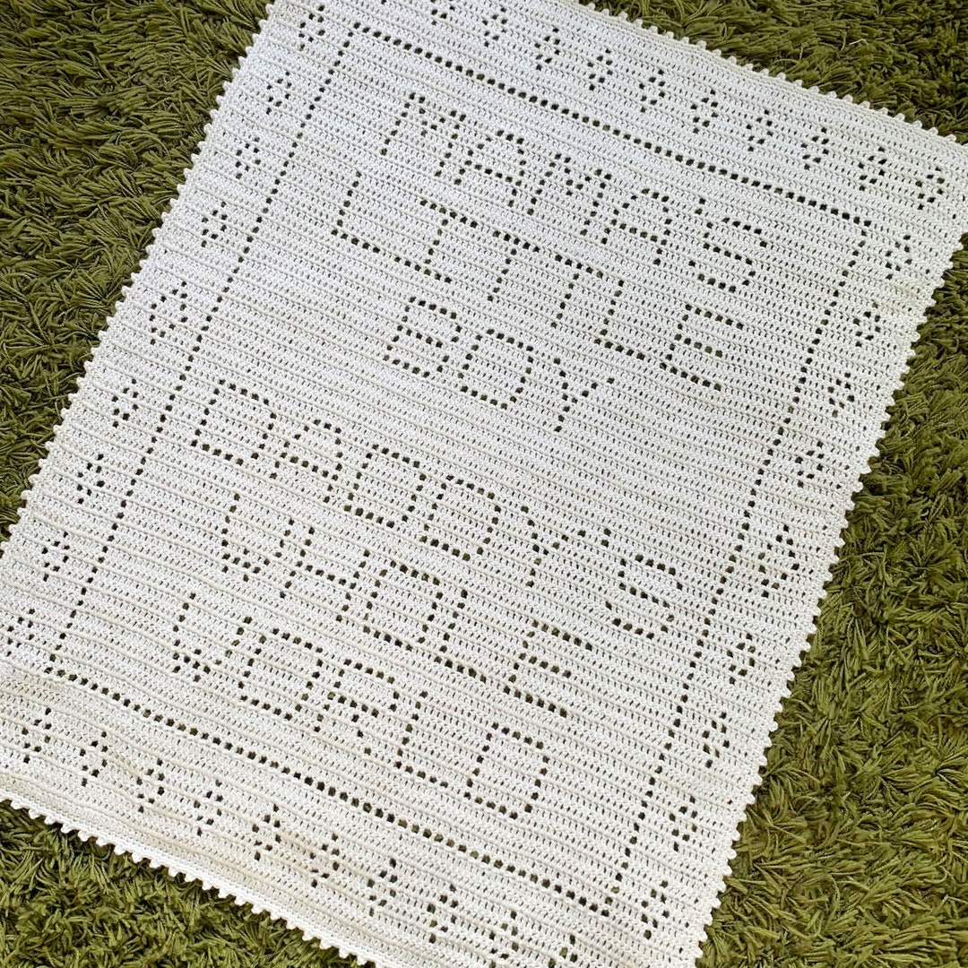 Filet Crochet, Blanket Pattern, Baby Boy - Etsy
