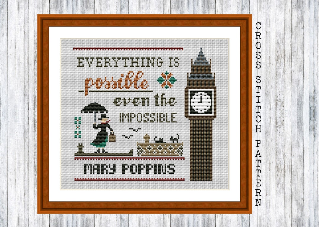 Mary Poppins Cross Stitch Pattern instant Pdf Download - Etsy