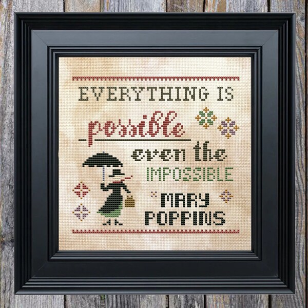 Mary Poppins Cross Stitch Pattern - Etsy