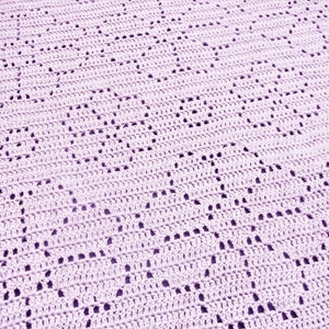 Filet Crochet Flower Blanket Pattern: Daisy Meadow Design (PDF Download ...