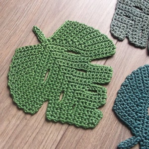 Crochet Pattern Monstera Leaf Coaster - Etsy
