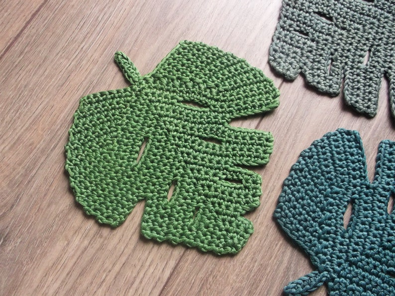 Crochet Pattern Monstera Leaf Coaster - Etsy