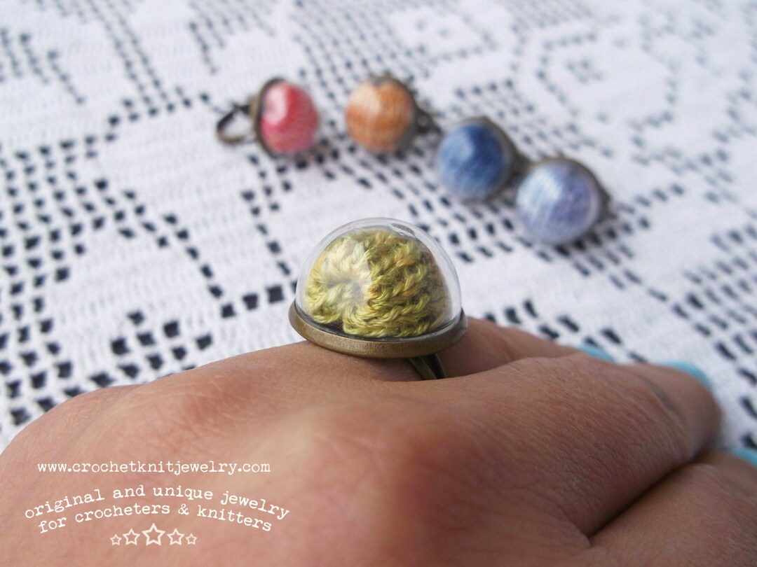 Knit Ring Adjustable, Knitters Gift, Gift for Knitter, Knit Jewelry ...