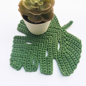 Crochet Pattern Monstera Leaf Coaster - Etsy