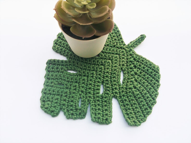 Crochet Pattern Monstera Leaf Coaster - Etsy