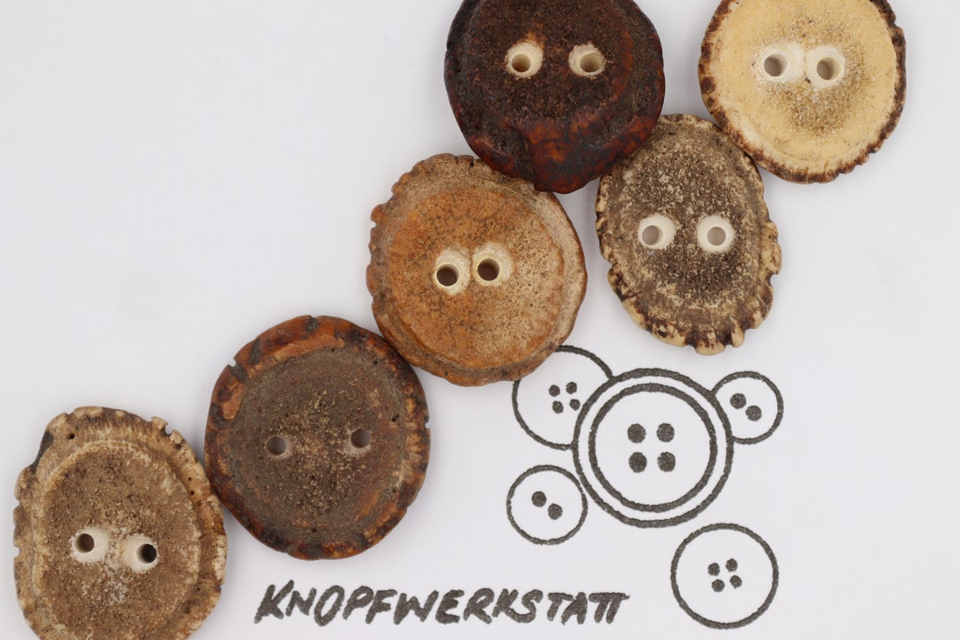 6 Antique Horn Buttons From 23 to 30 Mm, Buttons, Traditional Buttons ...