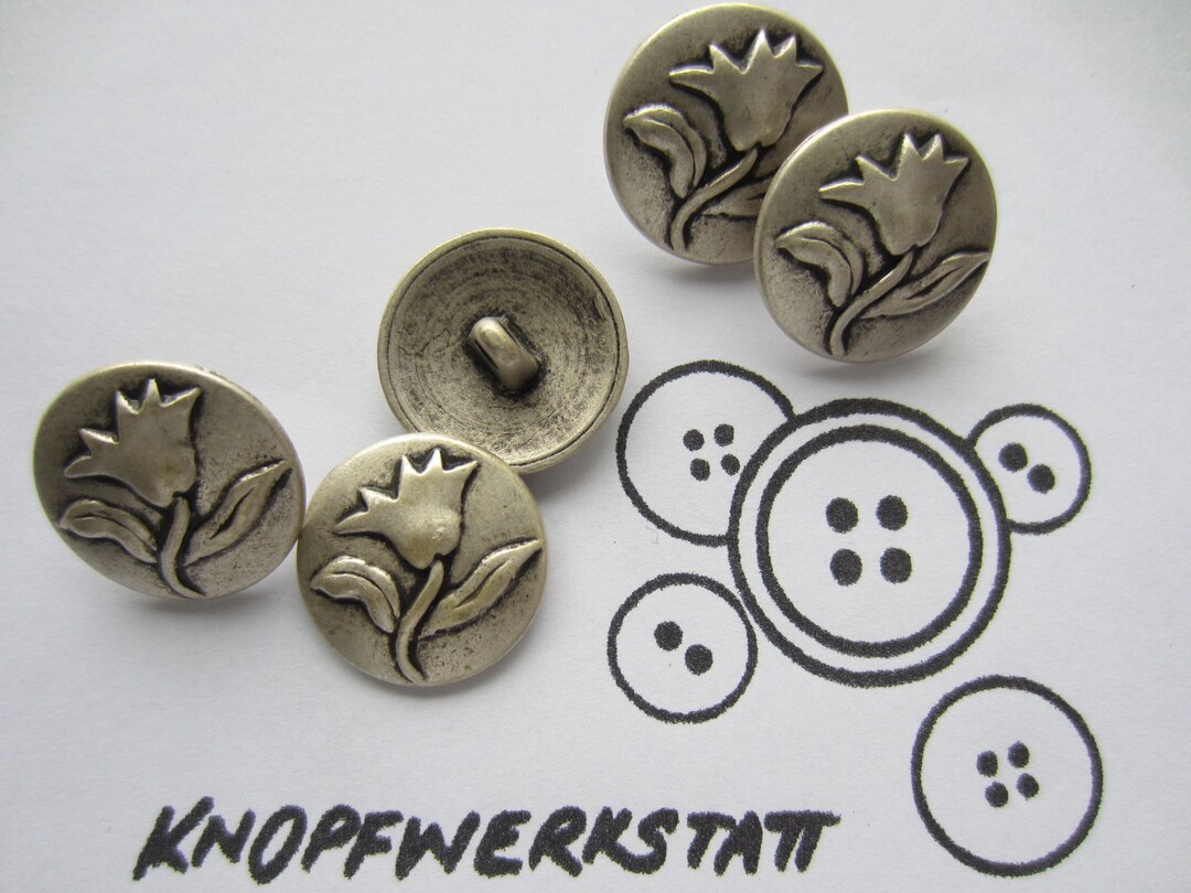 5 Metal Buttons 18 Mm, Buttons, Traditional Buttons, Buttons, Buttons ...