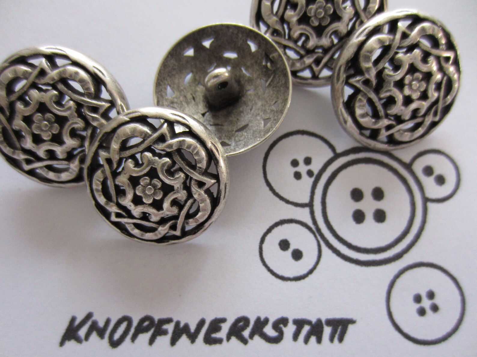 5 Metal Buttons 20 Mm, Buttons, Traditional Costume Buttons, Dirndl ...