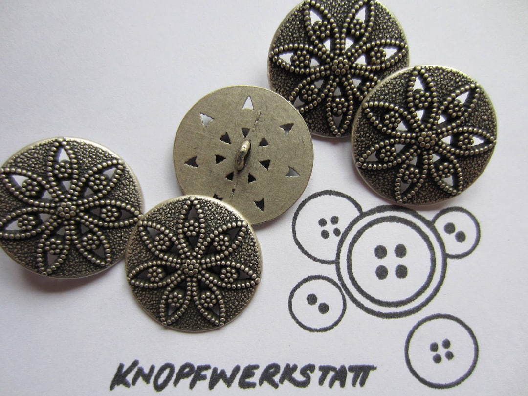 5 Metal Buttons 25 Mm, Buttons, Costume Buttons, Buttons, Buttons ...