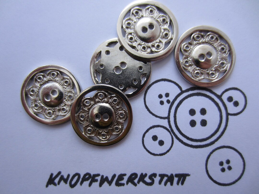 5 Metal Buttons 21 Mm Buttons Costume Buttons Buttons - Etsy