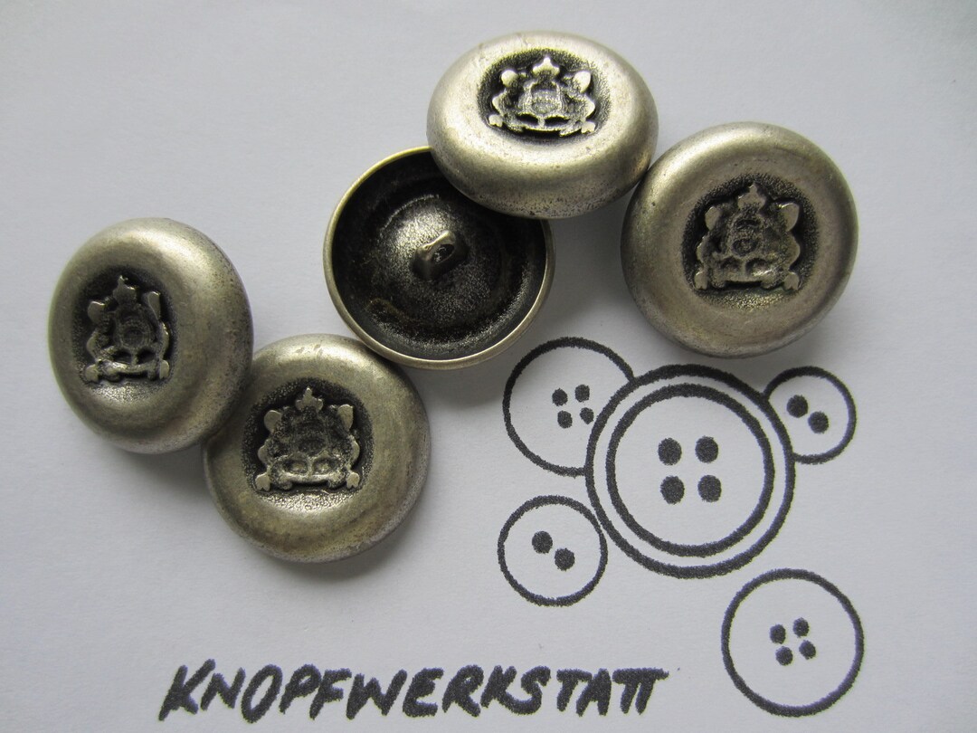 5 Metal Buttons 23 Mm, Buttons, Costume Buttons, Buttons, Buttons ...